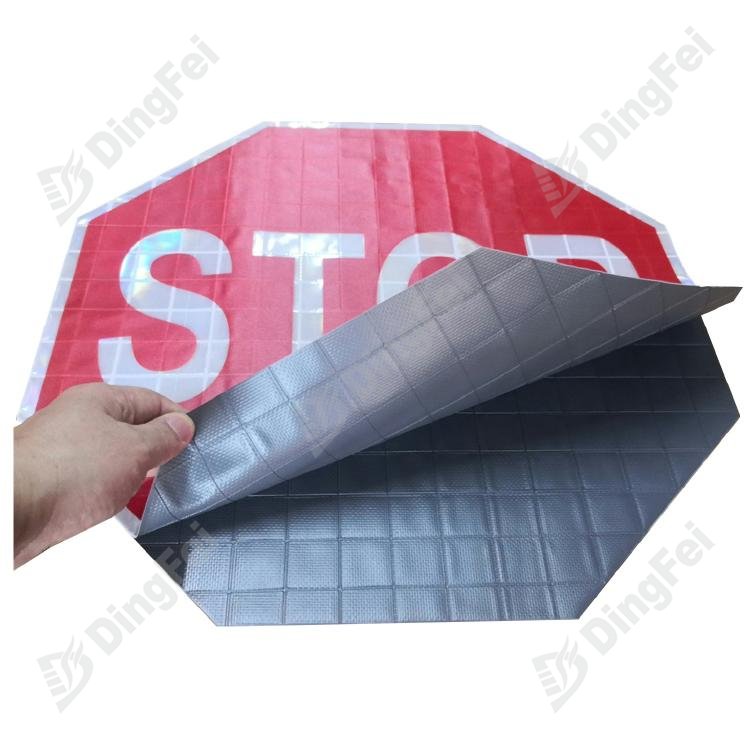 Flexible Road Safety Warning Reflective Roll Up Stop Paddles Sign ...