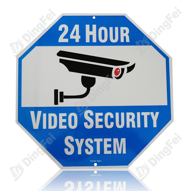 24 Hour Video Surveillance Aluminum Reflective Warning Sign | Prismatic ...