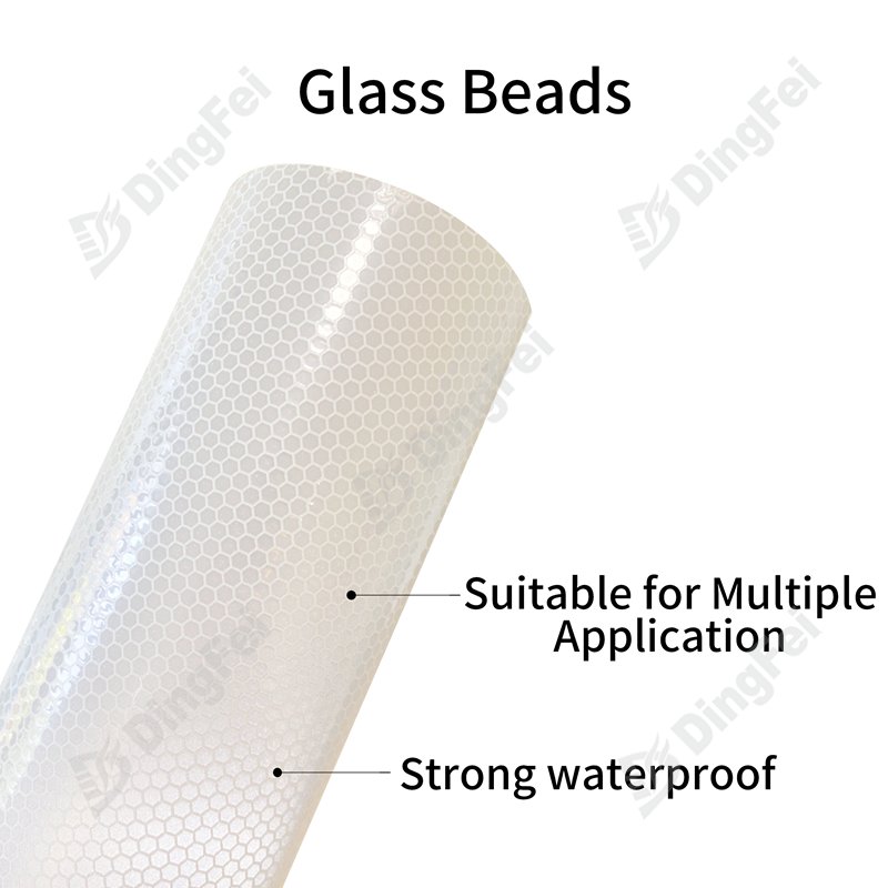 White PVC Material Glass Beads Reflective Sheeting Film Roll ...