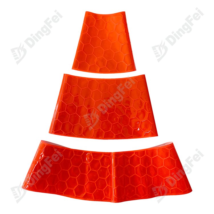 Fluorescent Orange PVC Reflective Traffic Cone Cover Sleeve | Prismatic ...