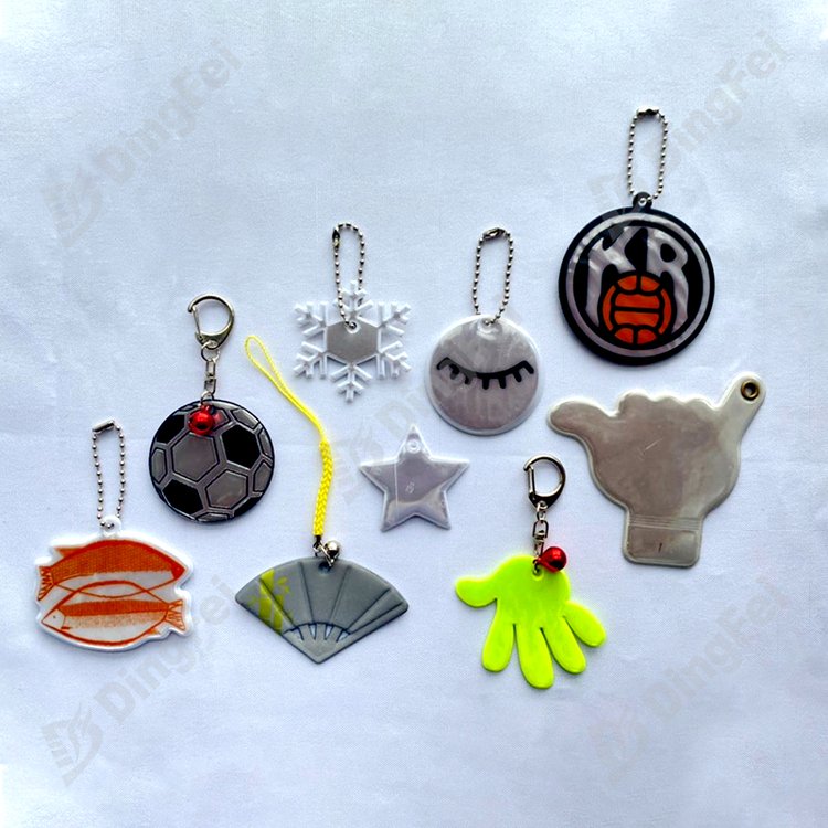 Fluorescent Yellow Star Reflective Soft PVC Keychains | Prismatic ...