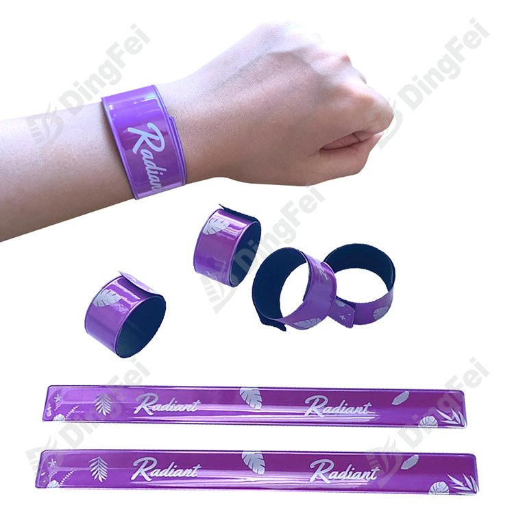 Fluorescent Purple Custom PVC Reflective Wrist Slap Band | Prismatic ...