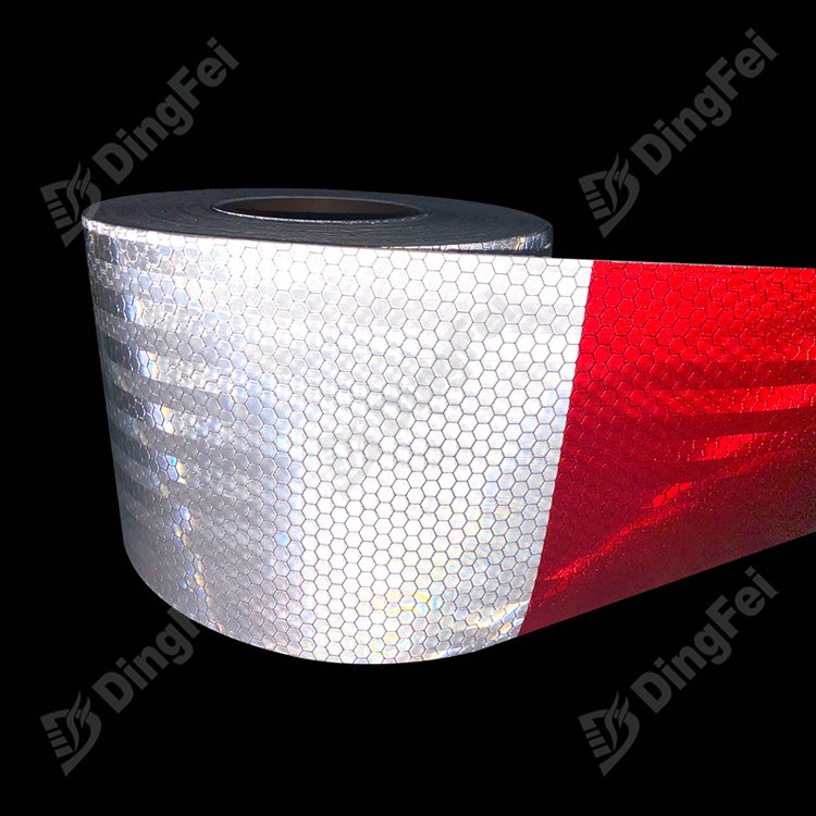 Red White 15CM*50M PVC Reflective Tape Roll | Prismatic reflective film ...