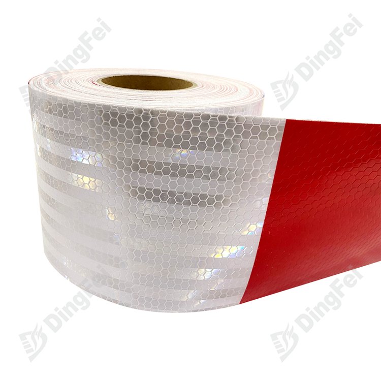Red White 15CM*50M PVC Reflective Tape Roll | Prismatic reflective film ...