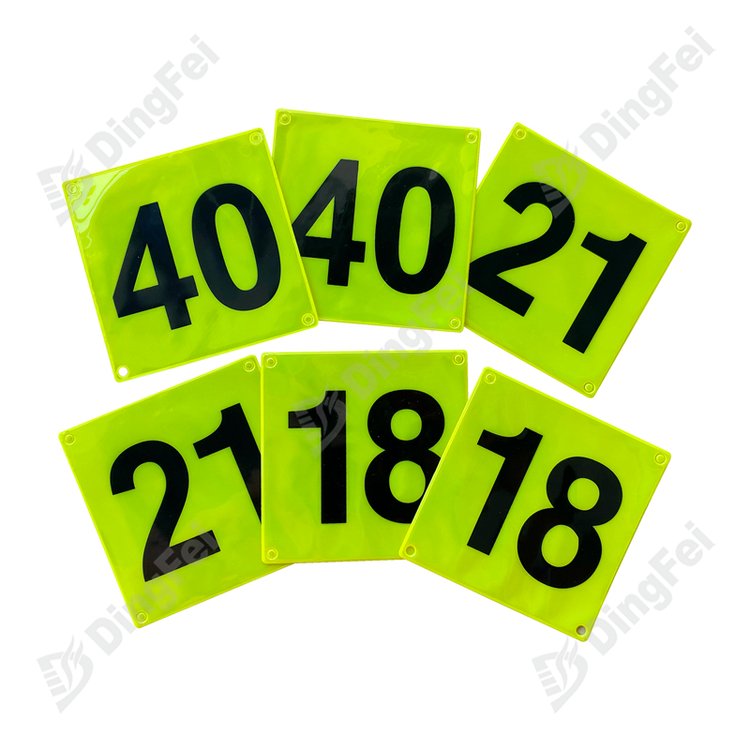 Fluorescent Yellow PVC Reflective Patches Label | Prismatic reflective ...