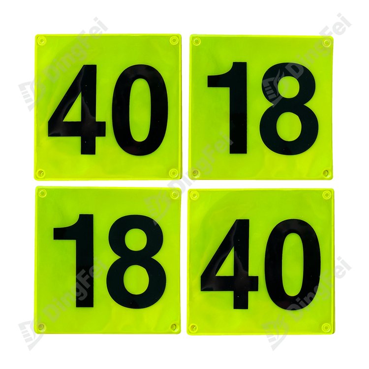 Fluorescent Yellow PVC Reflective Patches Label | Prismatic reflective ...