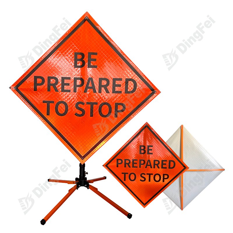 Be Prepared To Stop Roll Up Traffic Sign | Prismatic reflective film ...