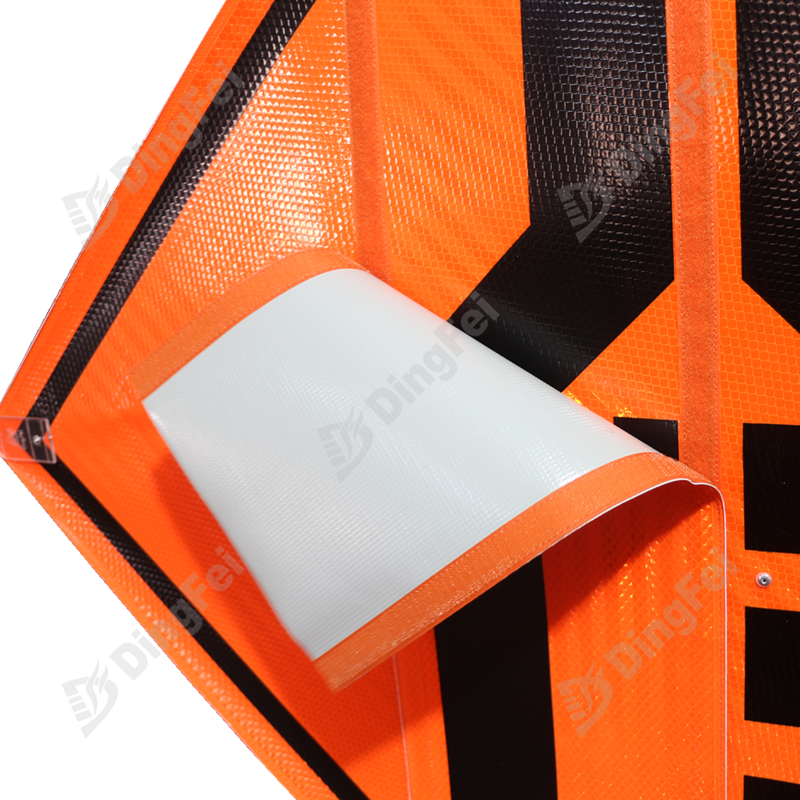 Road Narrows Roll Up Traffic Sign | Prismatic reflective film, PVC cone ...