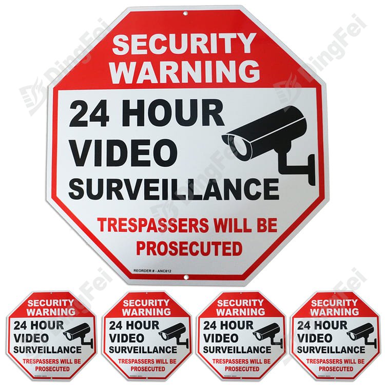 Video Surveillance Signs | Prismatic reflective film, PVC cone sleeve ...