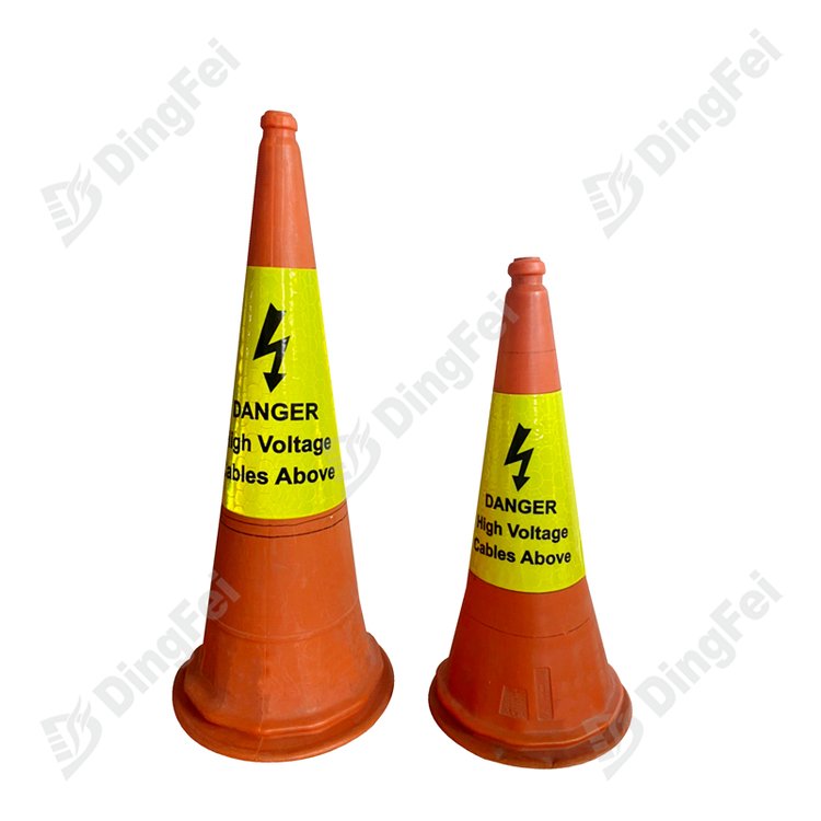Danger High Voltage Traffic Cone Sleeves | Prismatic reflective film ...