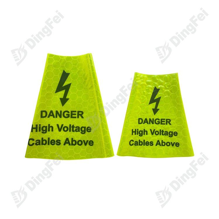 Danger High Voltage Traffic Cone Sleeves | Prismatic reflective film ...