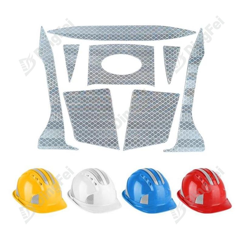 Reflective Hard Hat Stickers | Prismatic reflective film, PVC cone ...