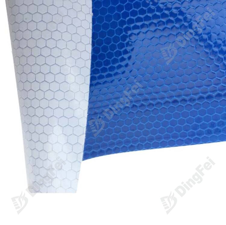 Blue Reflective Honeycomb PVC Vinyl Sheeting | Prismatic reflective ...