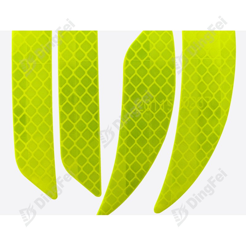 Fluorescent Yellow Reflective Sticker For Helmet | Prismatic reflective ...