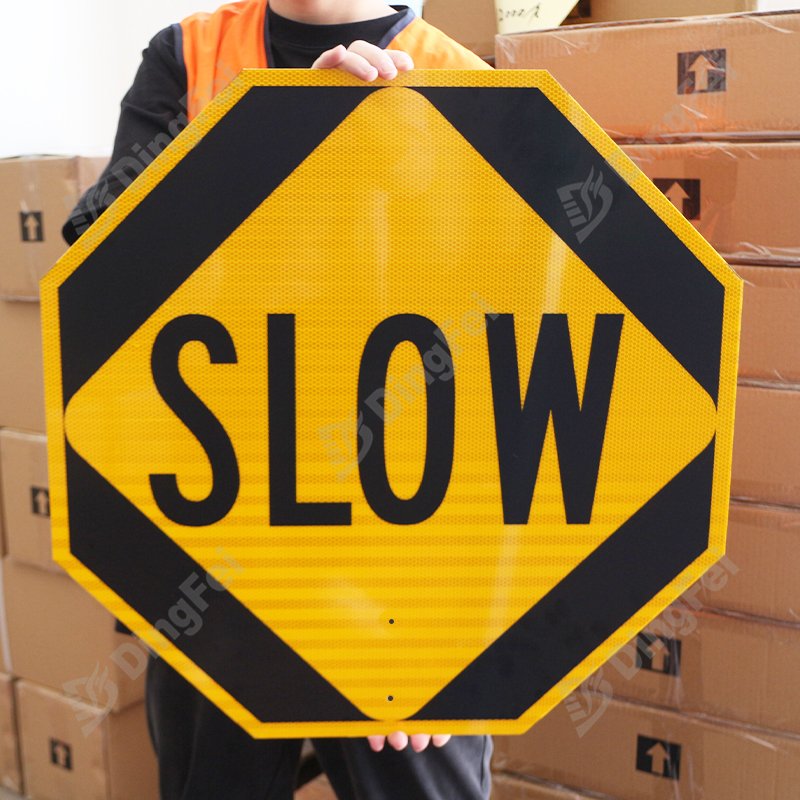 Engineer Grade EGP Reflective Stop Slow Aluminum Sign | Prismatic ...