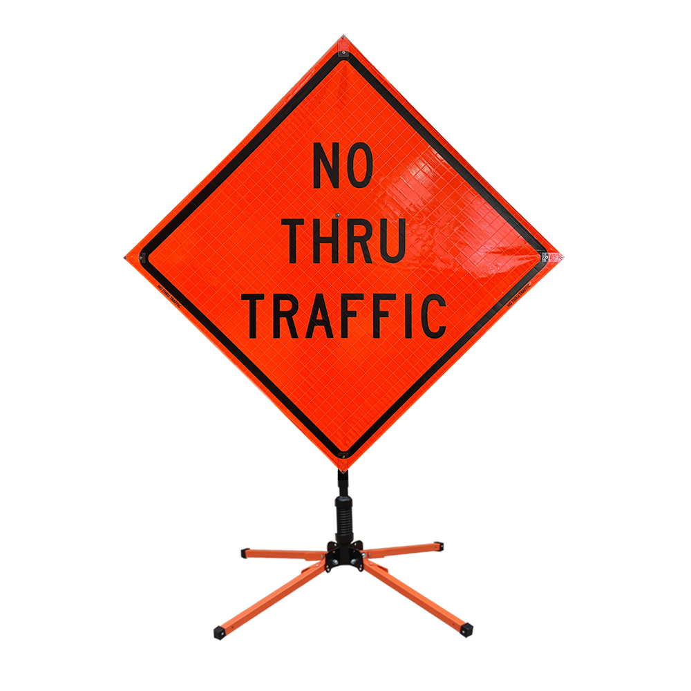 48 Inch No Thru Traffic Roll Up Reflective Traffic Sign | Prismatic ...