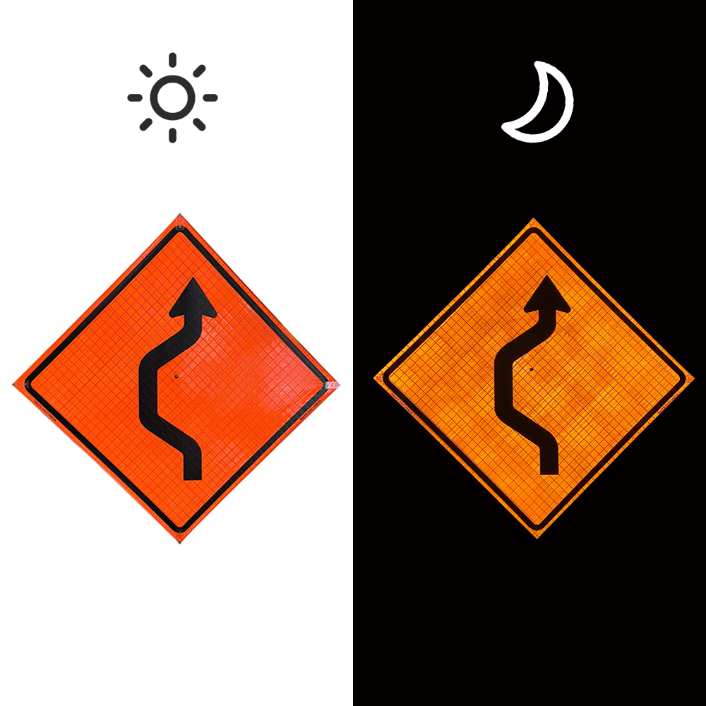 48 Inch Traffic Shift Arrow Roll Up Reflective Traffic Sign | Prismatic ...