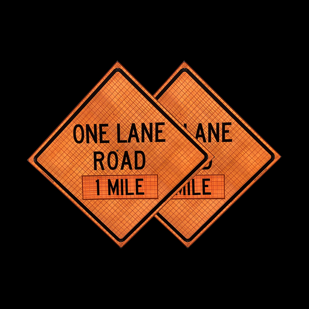 48 Inch Reflective One Lane Road 1 Mile Roll Up Traffic Sign ...