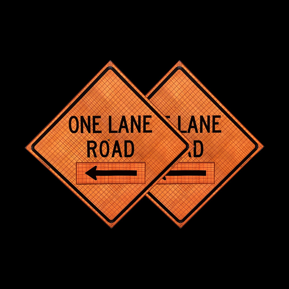 48 Inch Reflective Left Side One Lane Road Roll Up Traffic Sign ...