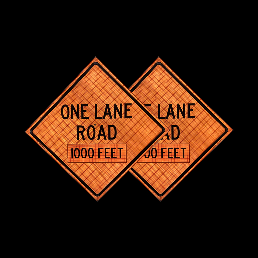 48 Inch Reflective One Lane Road 1000 Feet Roll Up Traffic Sign ...