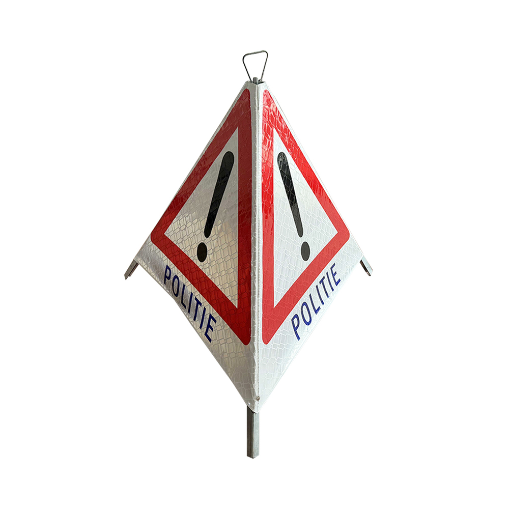 Police Reflective Folding Tripod Warning Sign | Prismatic reflective ...