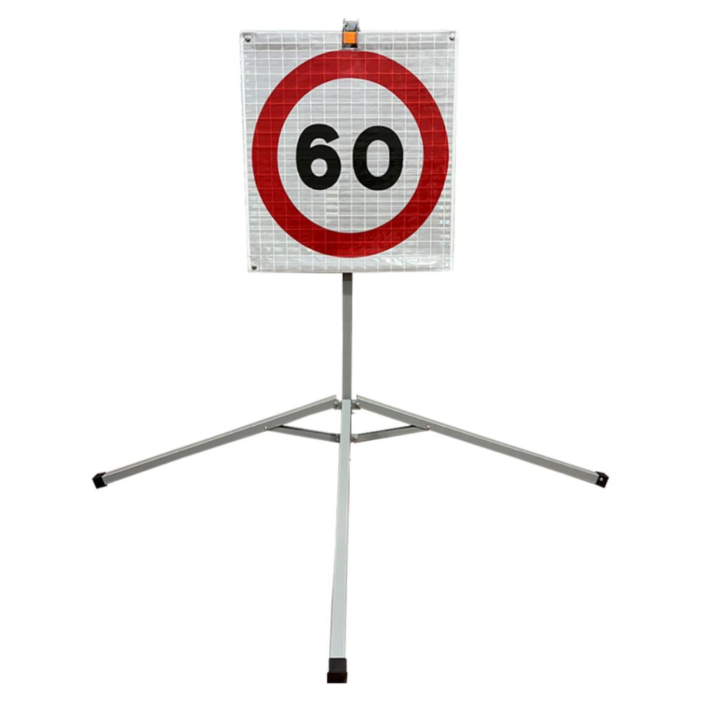 60 MPH Speed Limit Spanish Reflective Roll Up Tripod Traffic Sign ...