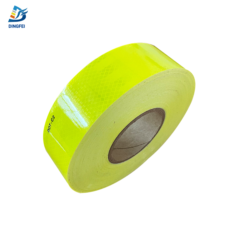 Fluorescent Yellow DOT-C2 Reflective Tape | Prismatic reflective film ...