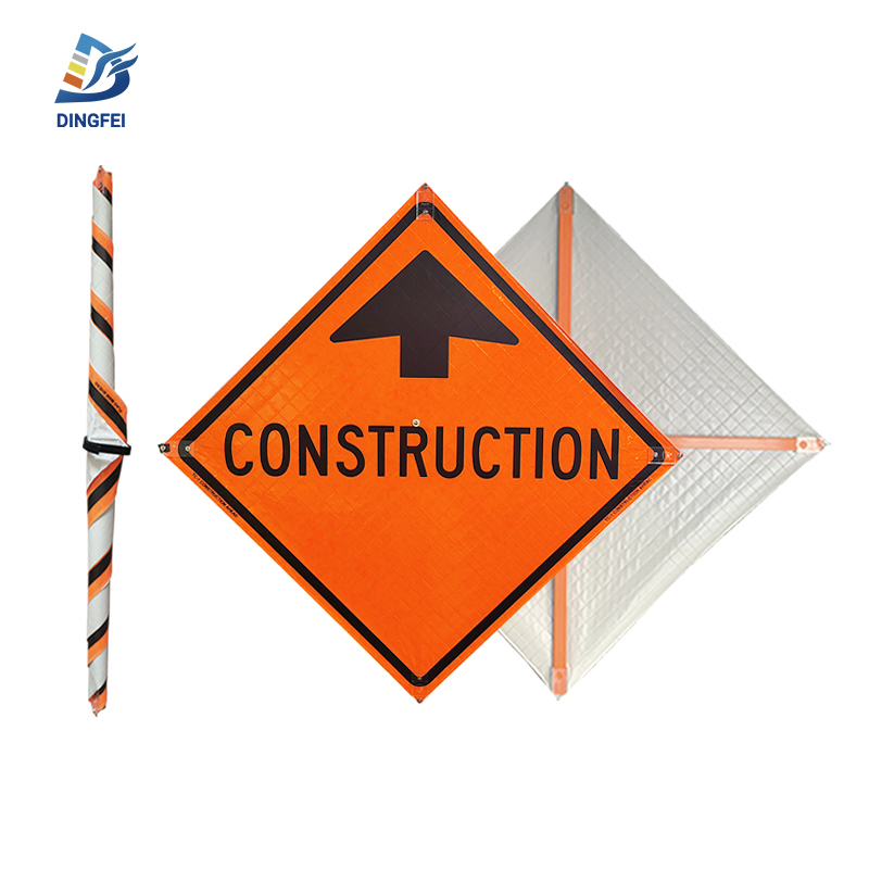 Construction Ahead Reflective Roll Up Traffic Sign | Prismatic ...
