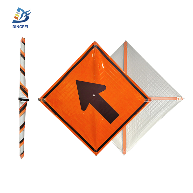 Lane Closure Arrow Reflective Roll Up Traffic Sign | Prismatic ...