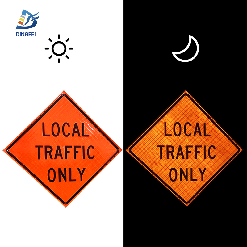 Local Traffic Only Reflective Roll Up Traffic Sign | Prismatic ...