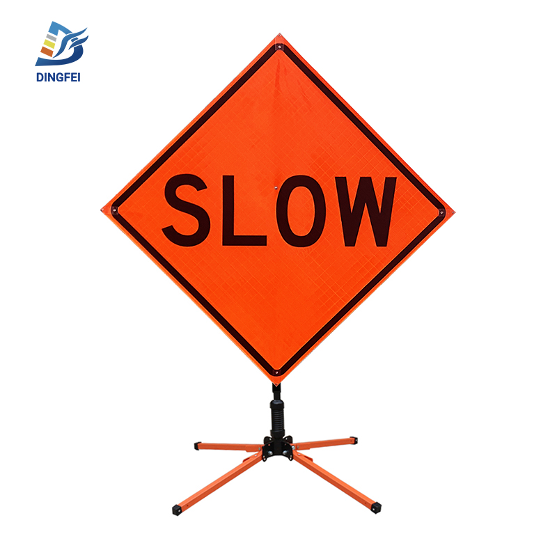 Slow Reflective Roll Up Traffic Sign | Prismatic reflective film, PVC ...