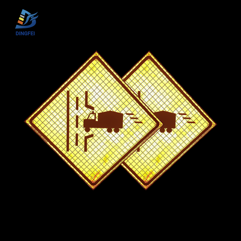 Truck Entrance Right Reflective Roll Up Traffic Sign | Prismatic ...