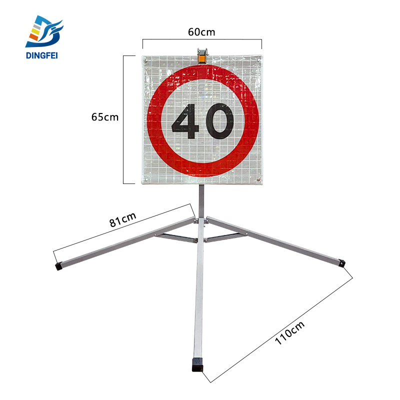 40KM Speed Limit Reflective Tripod Folding Warning Sign | Prismatic ...