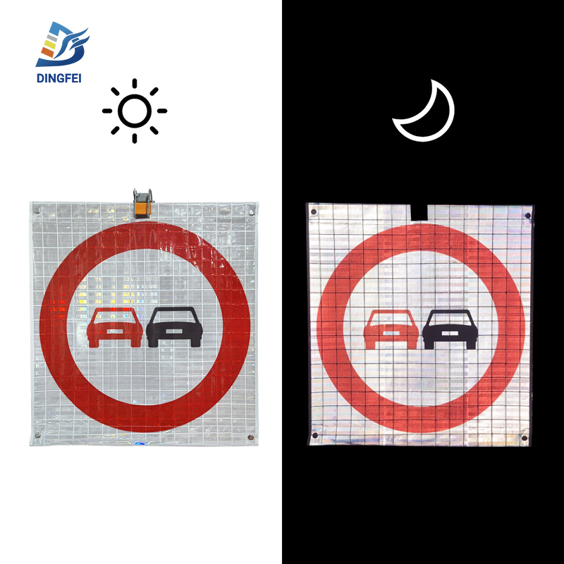No Overtaking or Passing Reflective Tripod Folding Warning Sign ...