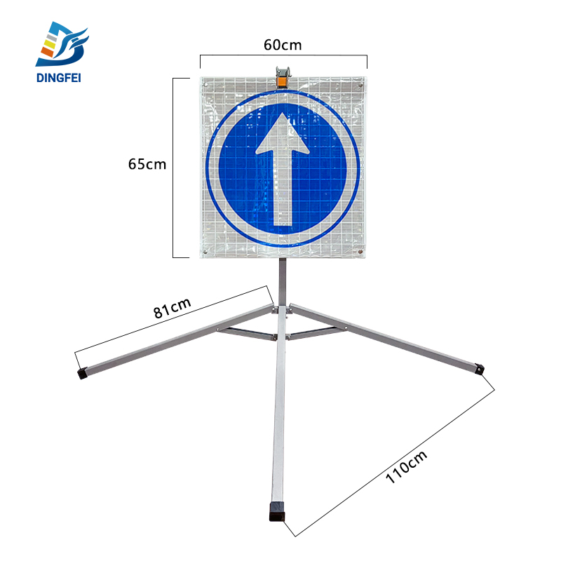 One Way Go Straight Reflective Tripod Folding Warning Sign | Prismatic ...