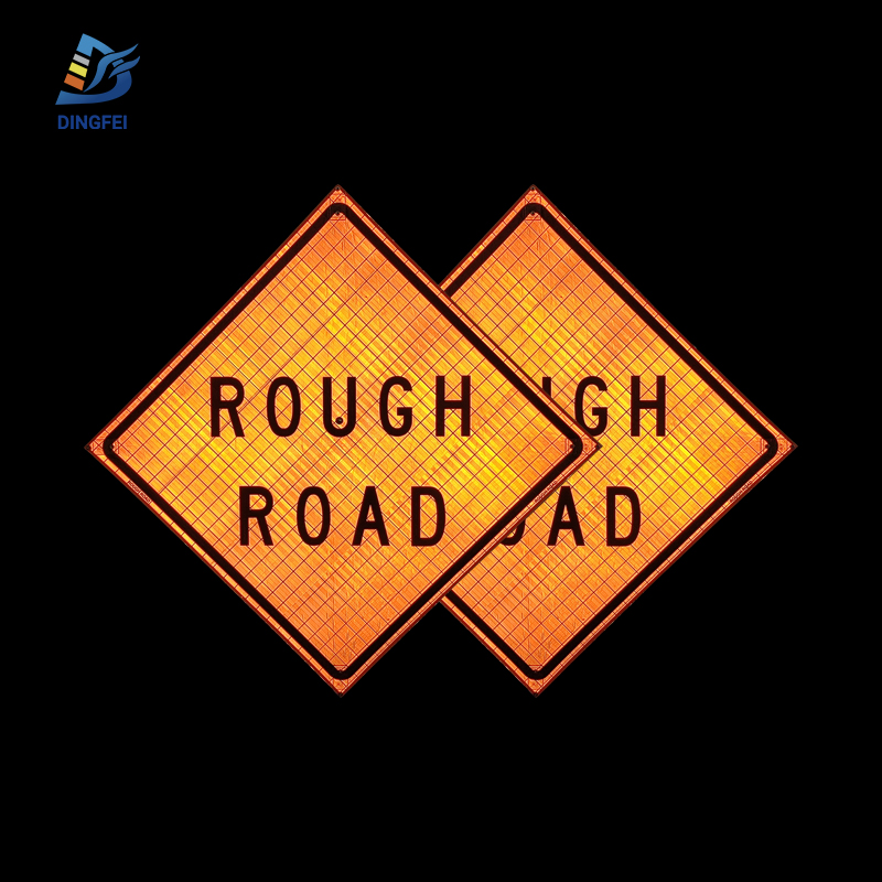 Rough Road Reflective Roll Up Traffic Sign | Prismatic reflective film ...