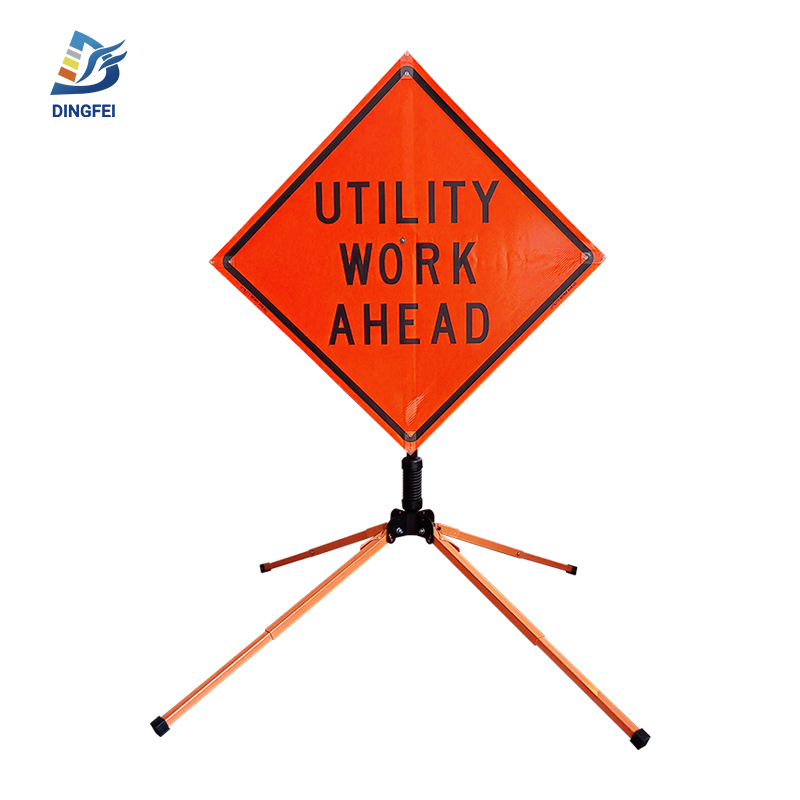 Utility Work Ahead Non Reflective Roll Up Traffic Sign | Prismatic ...