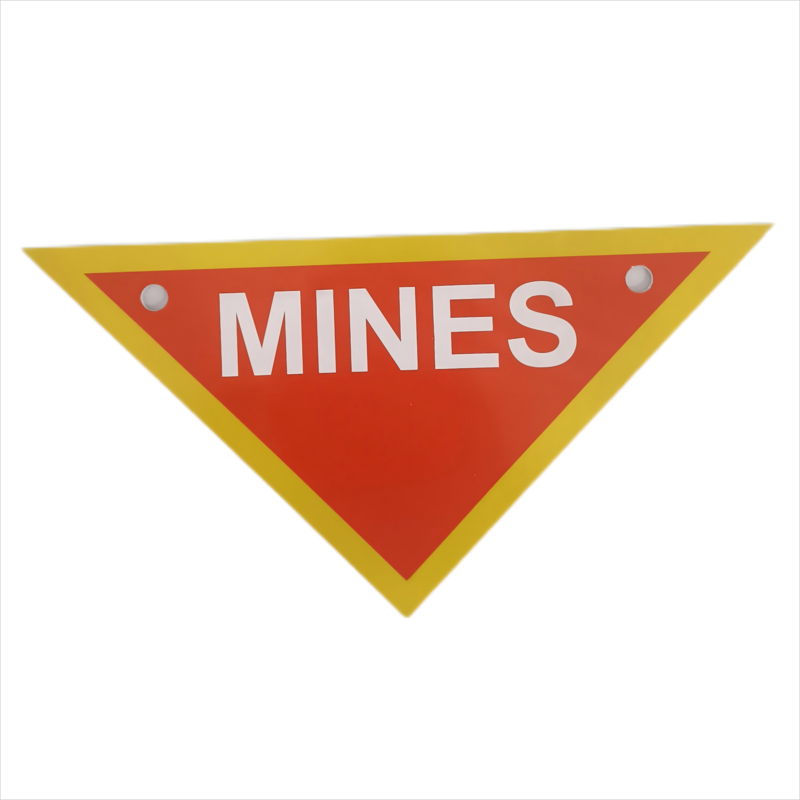 Reflective Mines Warning Triangle Plastic Sign | Prismatic reflective ...