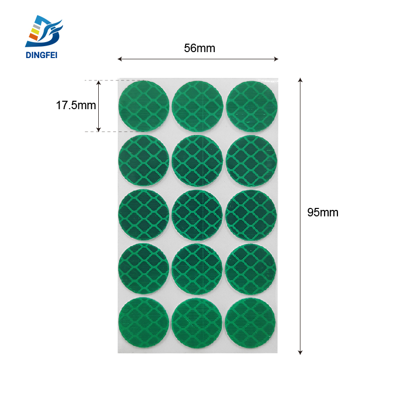 Green High Intensity Prismatic Reflective Dots Circle Sticker ...