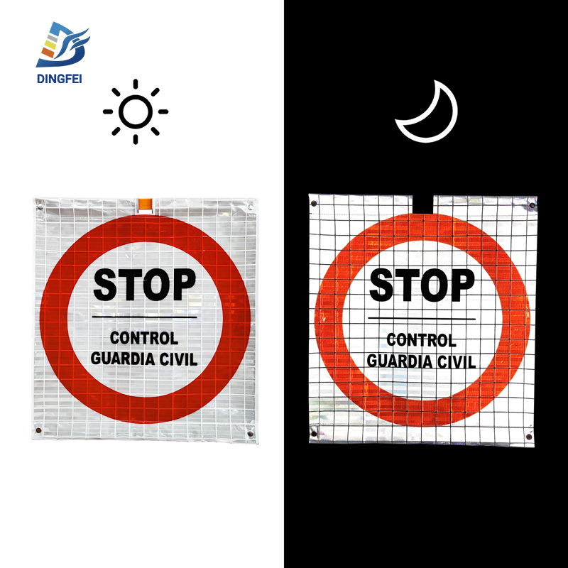 Stop Control Guardia Civil Reflective Folding Warning Sign | Prismatic ...