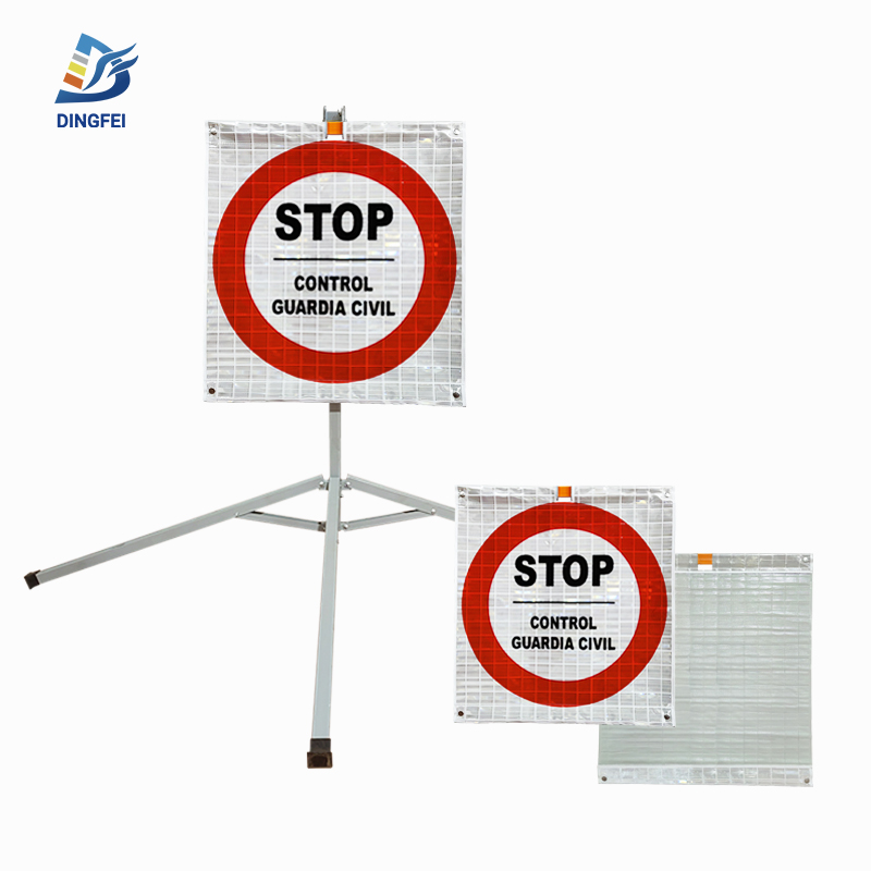 Stop Control Guardia Civil Reflective Folding Warning Sign | Prismatic ...