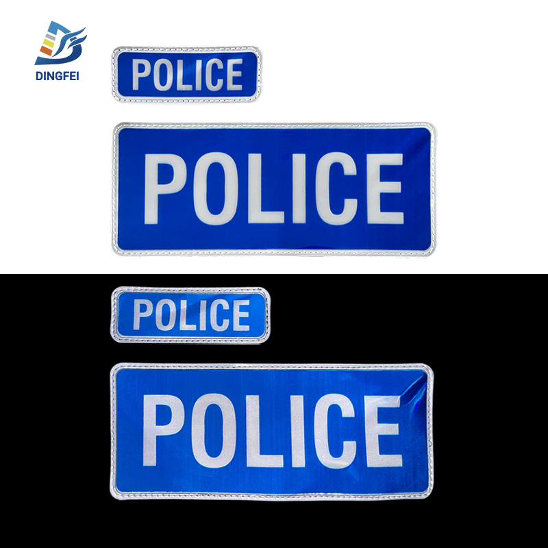 Blue PVC Reflective Police Patches | Prismatic reflective film, PVC ...